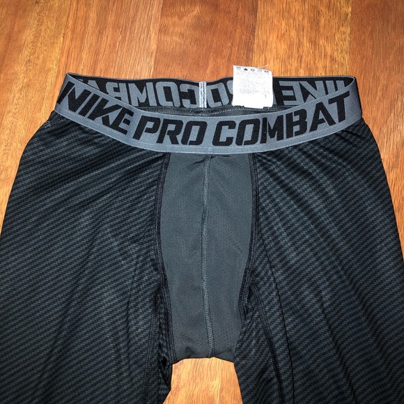 Nike | Bottoms | Nike Pro Combat Grey And Black Compression Tights ...